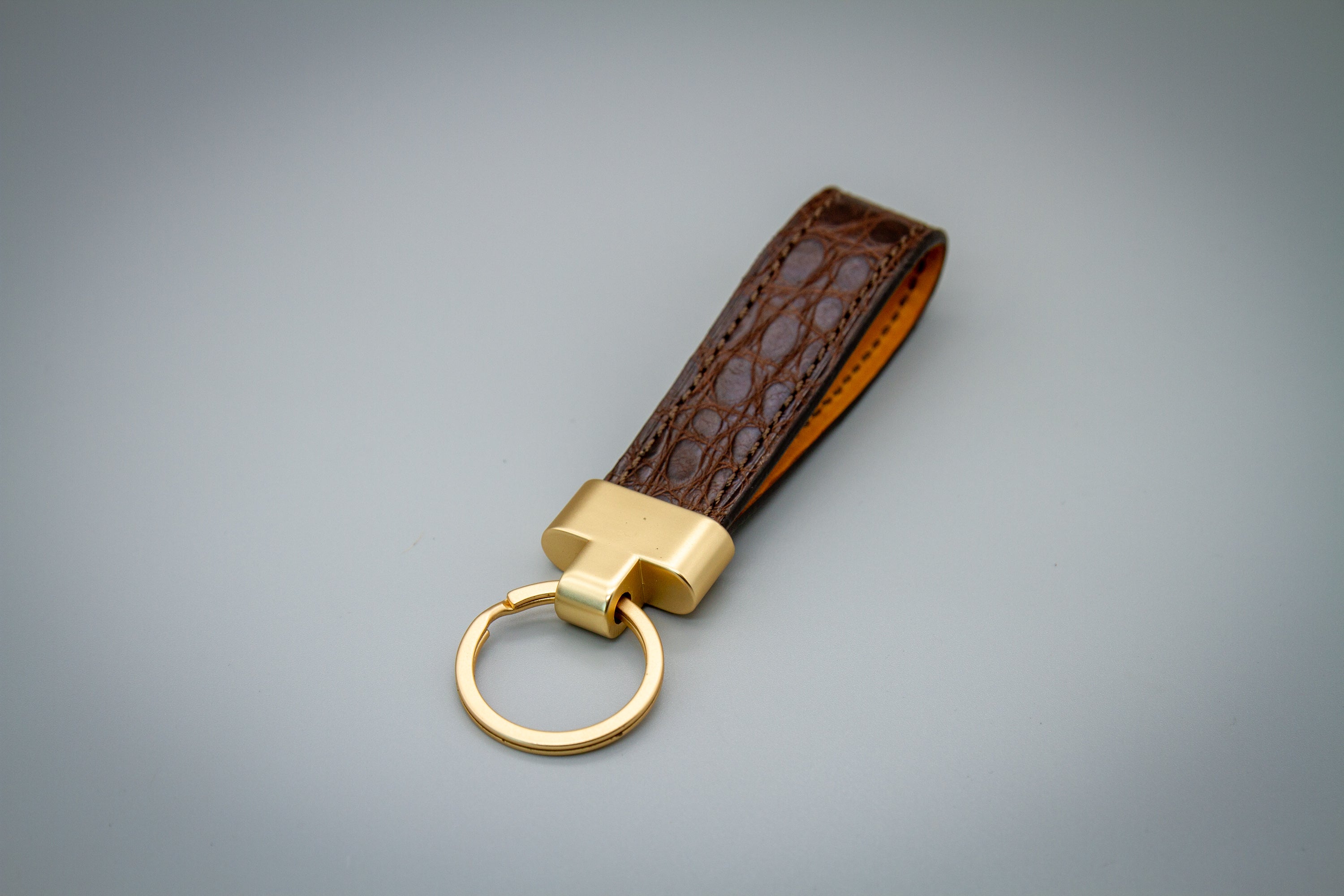 Luxury Leather Keychain - Brown Alligator - O.R.I.S. Handmade Leather ...