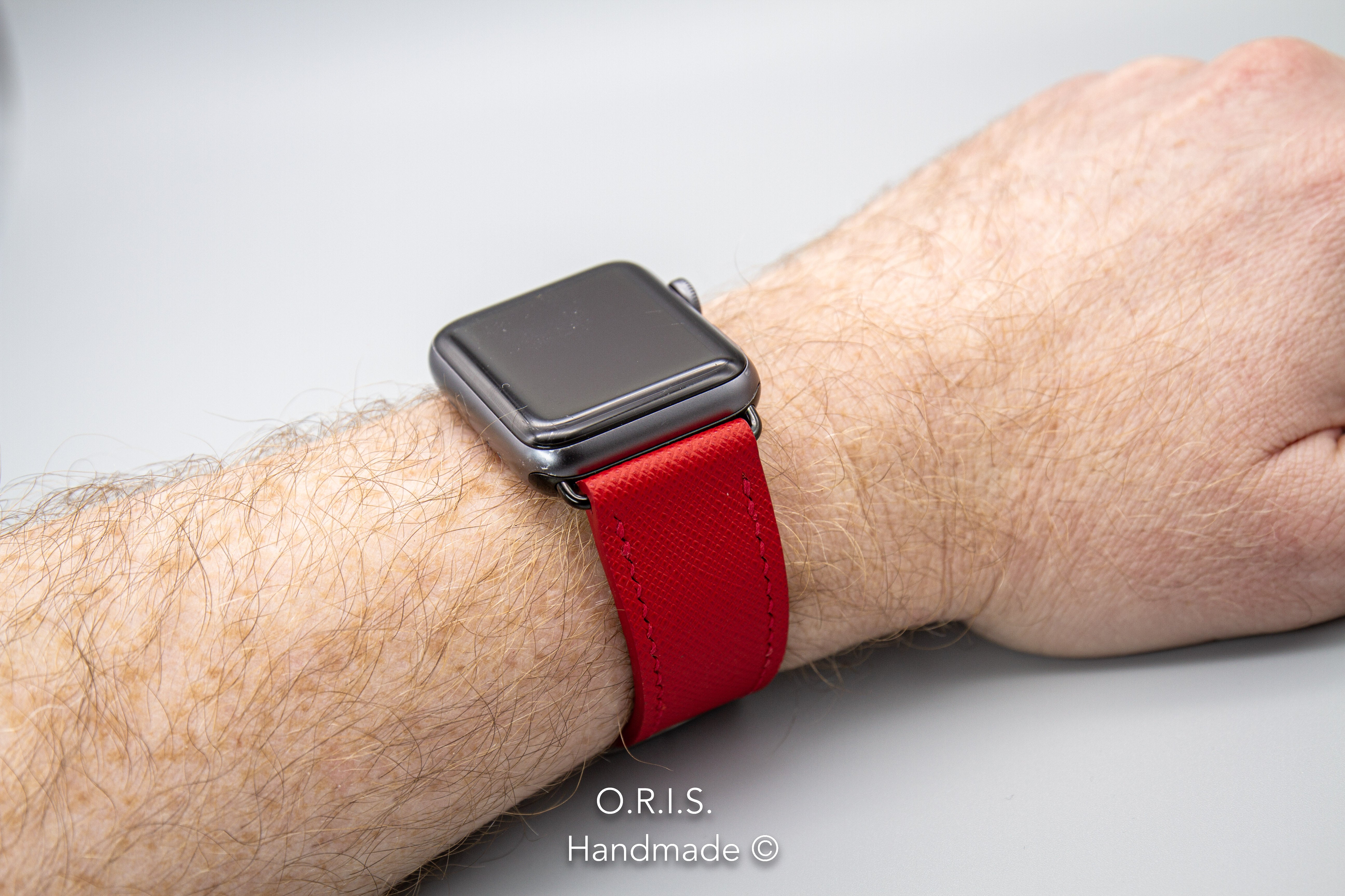 Red Leather Apple Watch Band Handmade in USA - O.R.I.S. Handmade ...